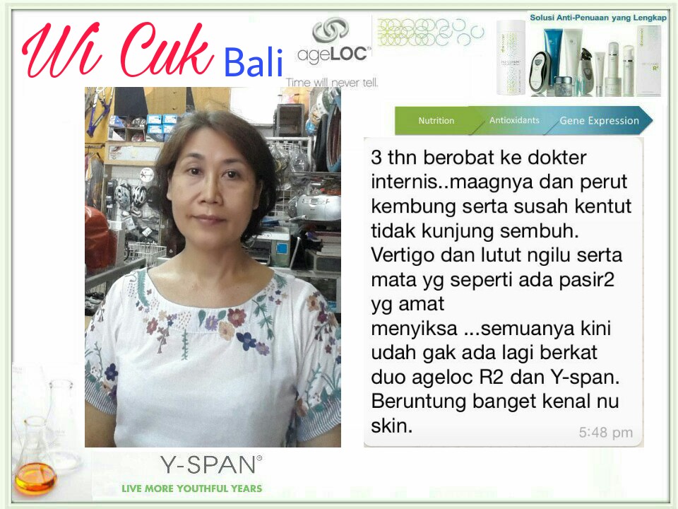 Jual Nuskin Ultimate Anti Aging Duo AgeLoc R2 AceLoc Y-Span: TESTIMONI ...