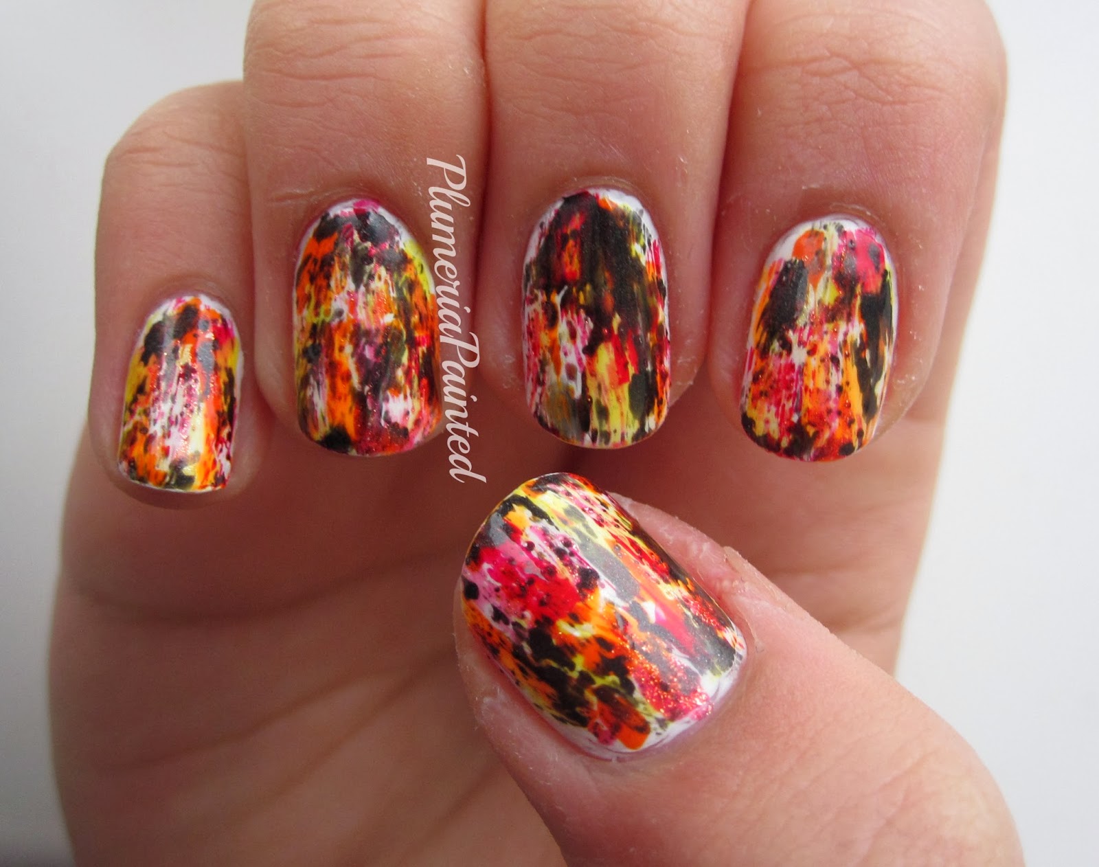 PlumeriaPainted: Distressed Catching Fire Nails