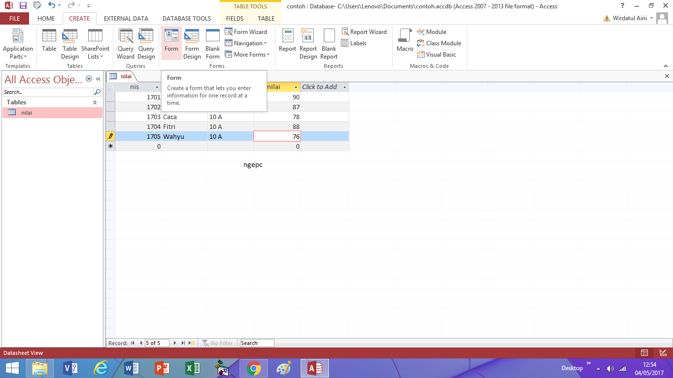 Cara Membuat Form pada MS Access ~ Tutorial Komputer