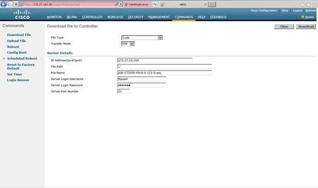 My Network Lab Cisco Wlc Software Upgrade