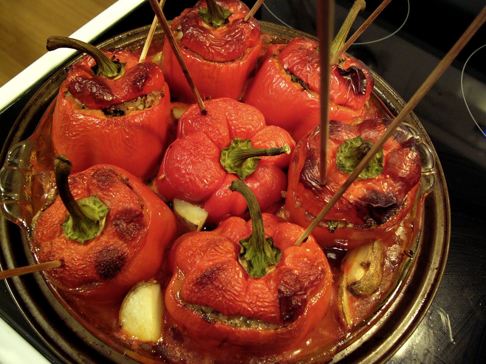 Audrey Needs More Wooden Spoons: Vegetarian Yemista: Greek Stuffed Peppers