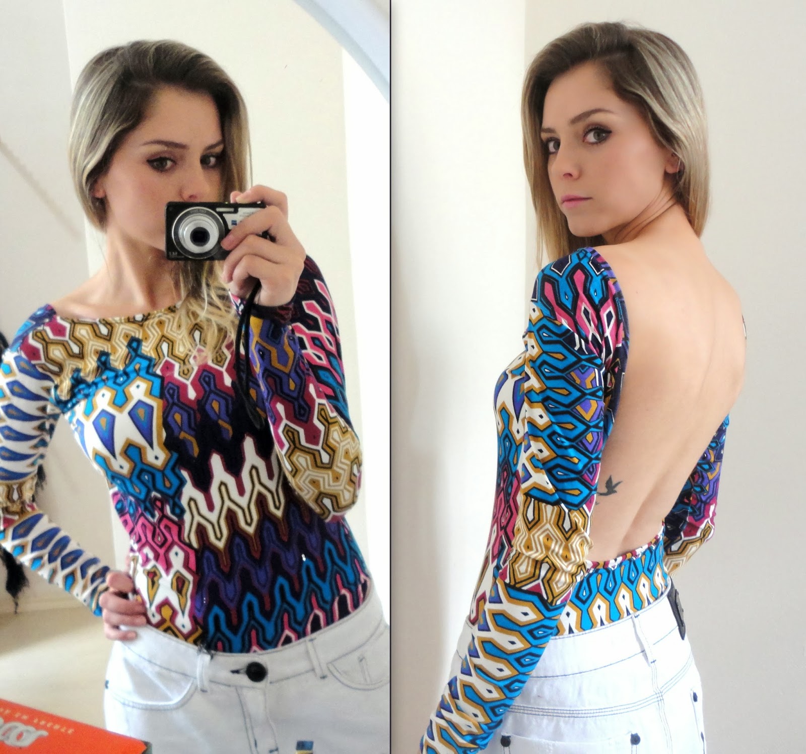 Hora de Diva: Body costas abertas e mangas longas. Lindos, peça o seu.