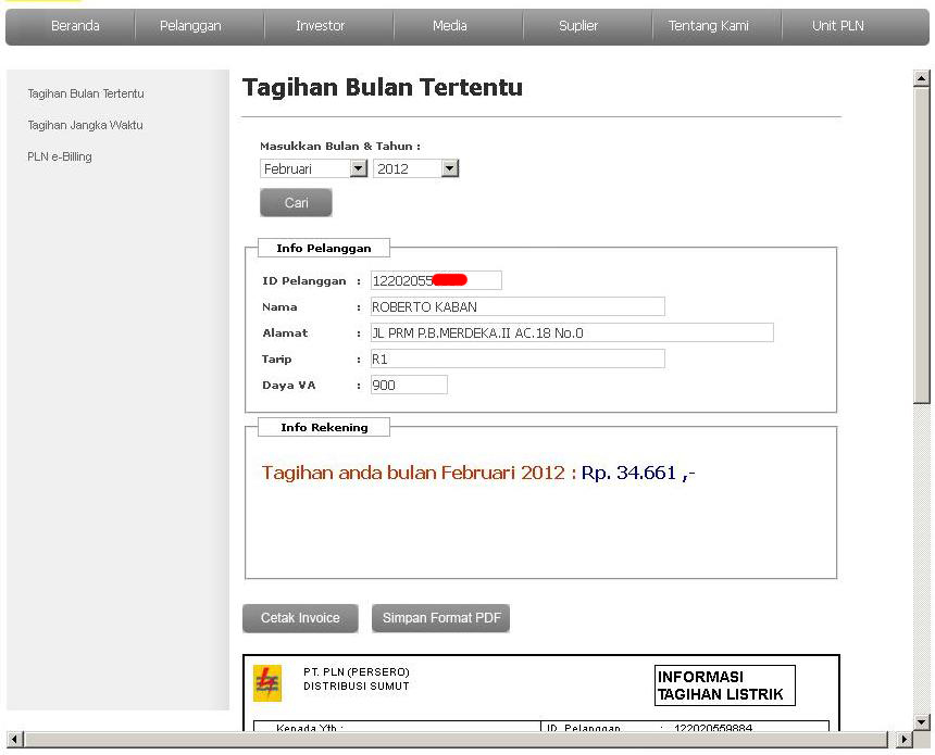 Cek biaya tagihan rekening listrik secara online - Roberto Kaban Blogs