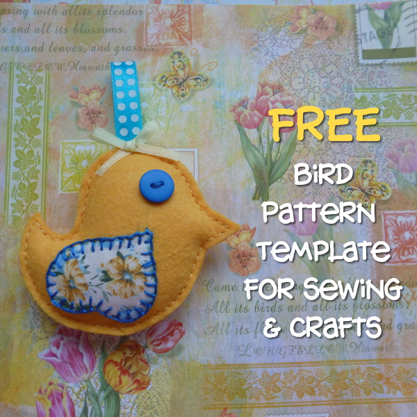 Free Bird Template for Sewing and Crafts