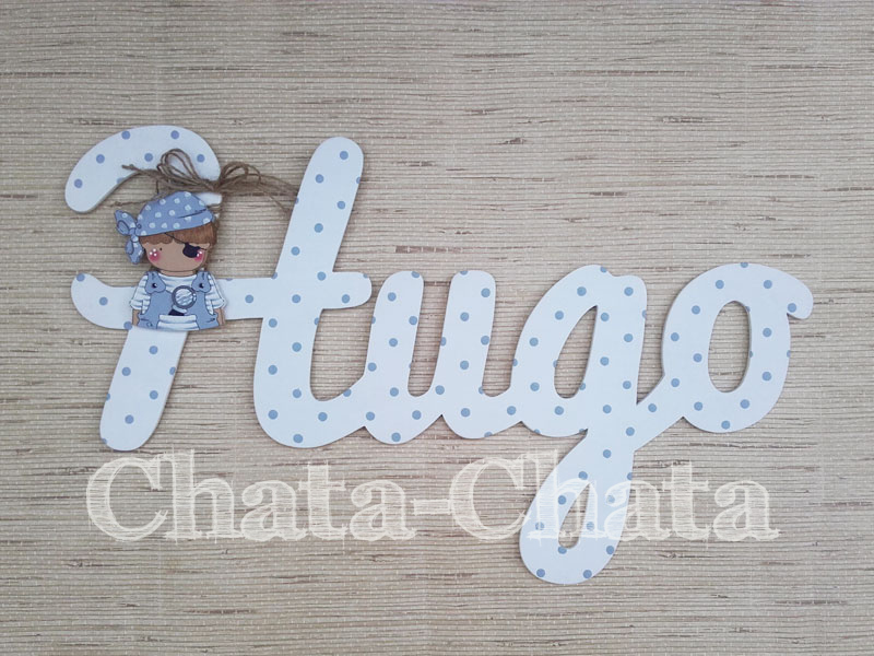 Chata-chata. Decoración infantil: LETRAS PARA "HUGO" PINTADAS EN BLANCO