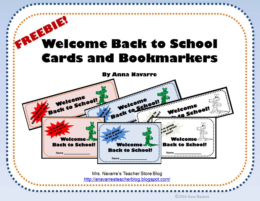 Mrs. Navarre’s Teaching Blog: Back to School Freebie