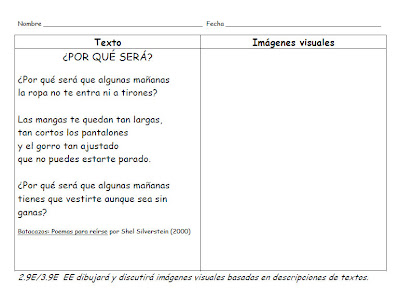 I Teach Dual Language: Literacy Lesson: Spanish Poems for Visualization