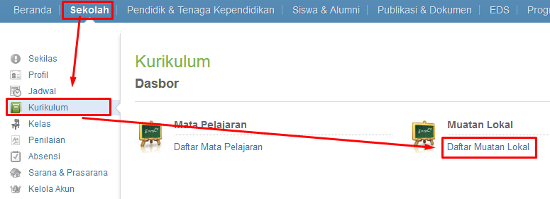CARA MEMASUKKAN MAPEL MUATAN LOKAL PADA JADUAL MINGGUAN