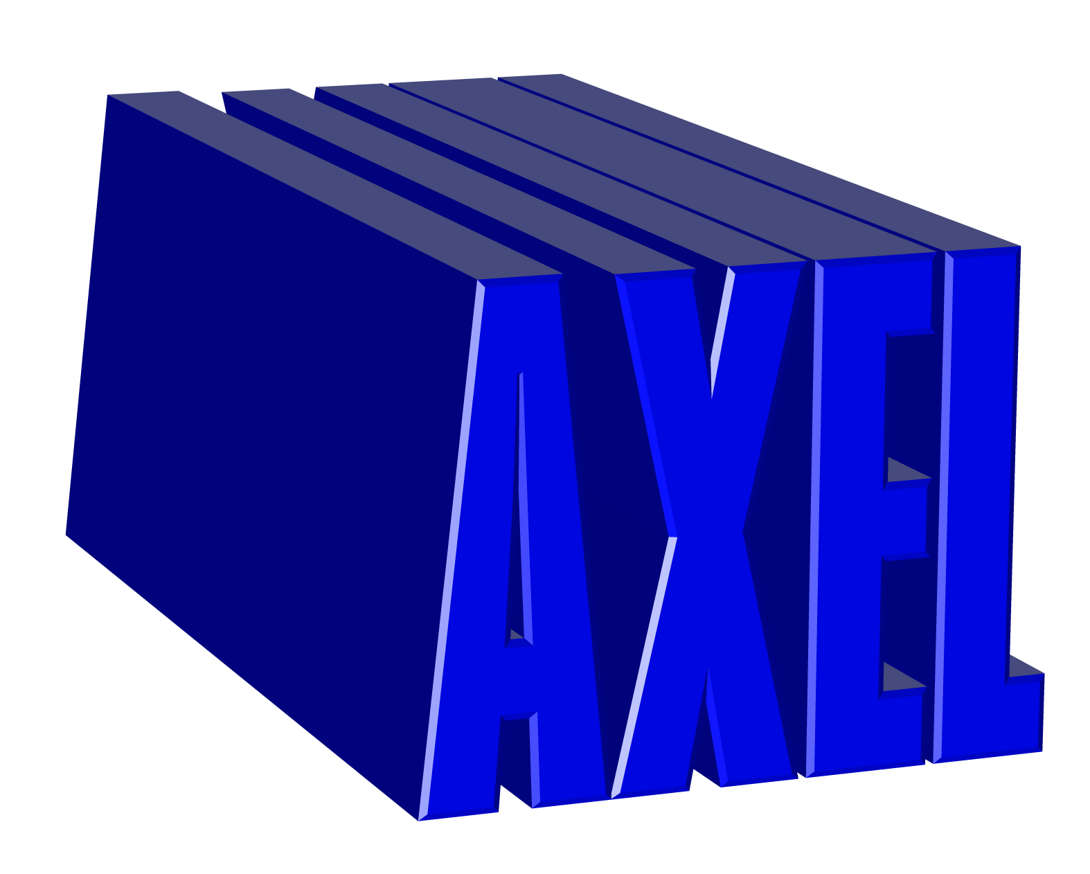 NOMBRES EN 3D: AXEL 3D MAYUSCULAS