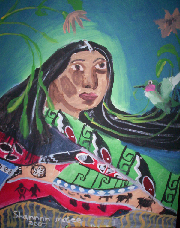 ConfuzzledDesigns: Old Painting - Native American Woman in Blanket - 2007