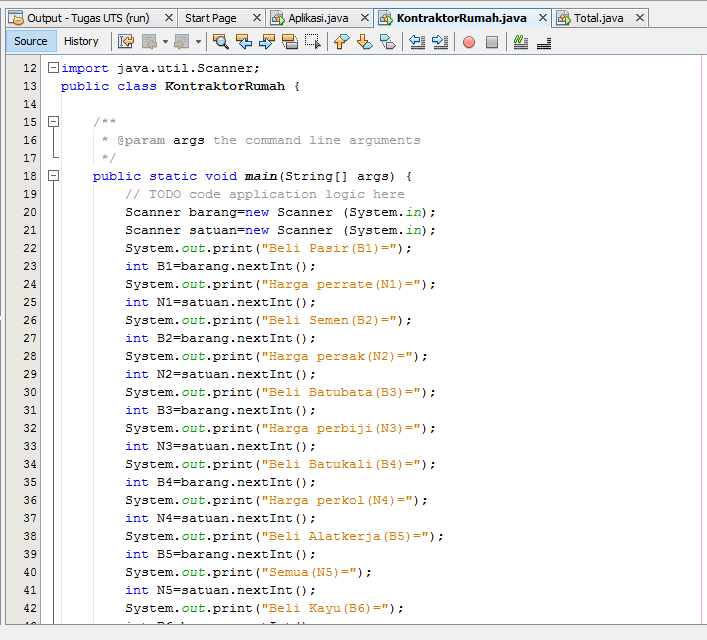 Aplikasi Perhitungan Biaya Proyek Menggunakan Java Netbeans