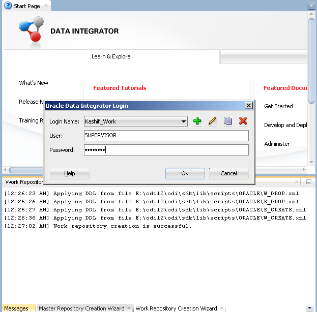 Creation of Master and Work Repository in ODI 12C & ODI 11g