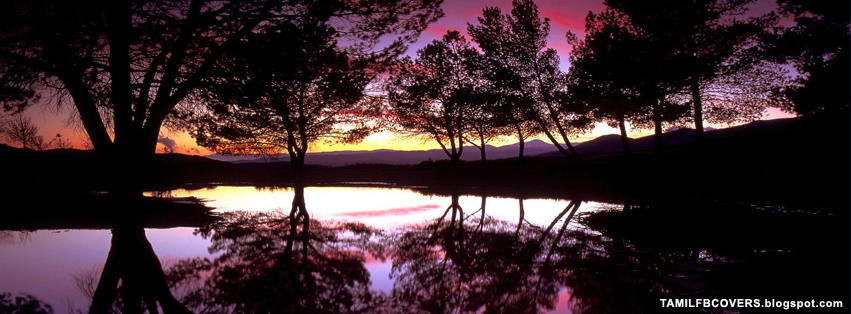 My India FB Covers: Sunset at lake - Nature FB Cover