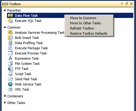 Welcome To TechBrothersIT: SSIS - How To Add Or Delete Tasks In Control Flow Item ToolBox