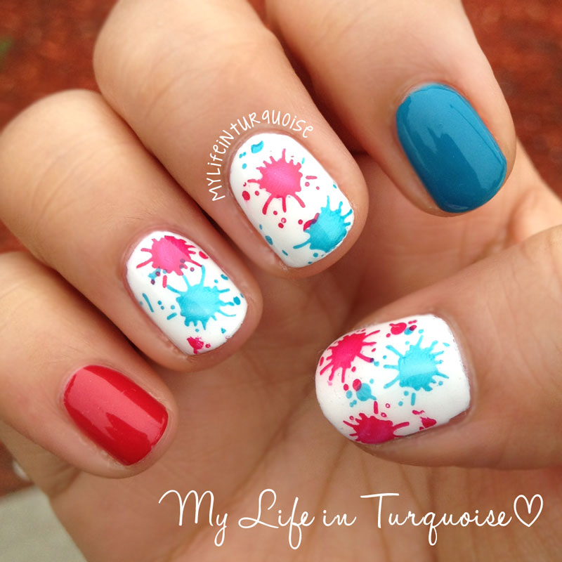 My Life in Turquoise: Splish Splash Nail Art