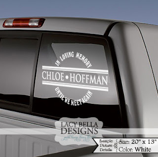 Lacy Bella Designs: Personalized Car Memorial Decals