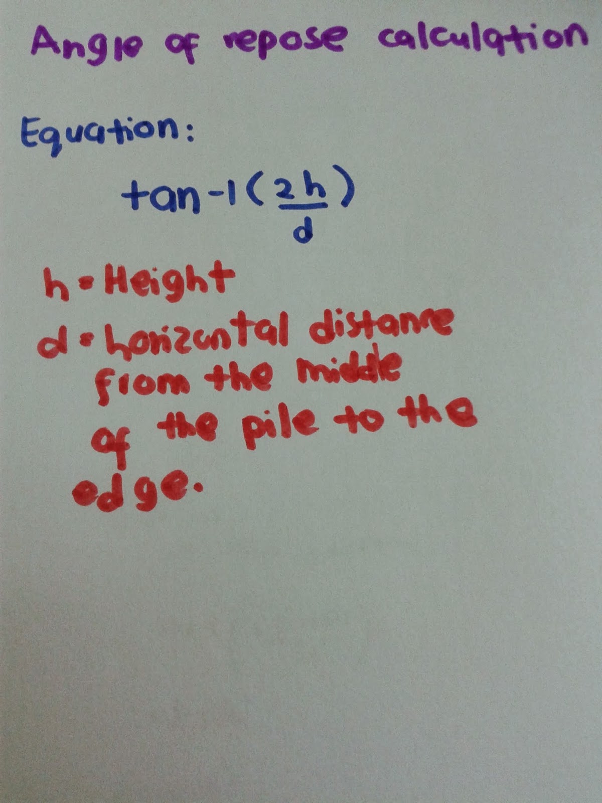 Technology pharmaceutical (NFNF2013): Practical 4 ; Angle of repose