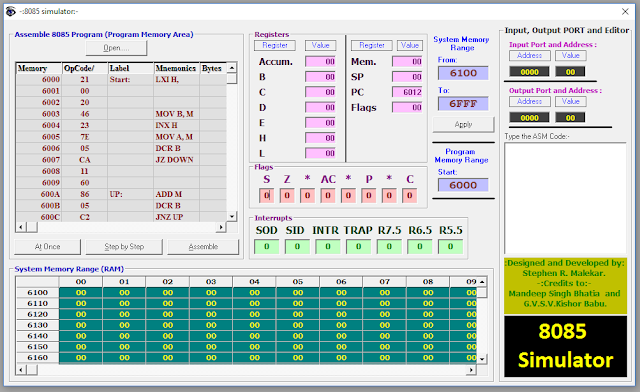Visual Basic 6.0 - Superior Source Code: 8085 MICROPROCESSOR SIMULATOR