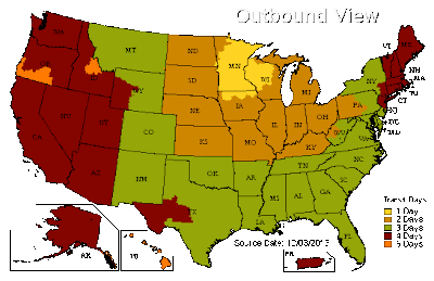Four Daughters Vineyard & Winery: UPS Zone Map