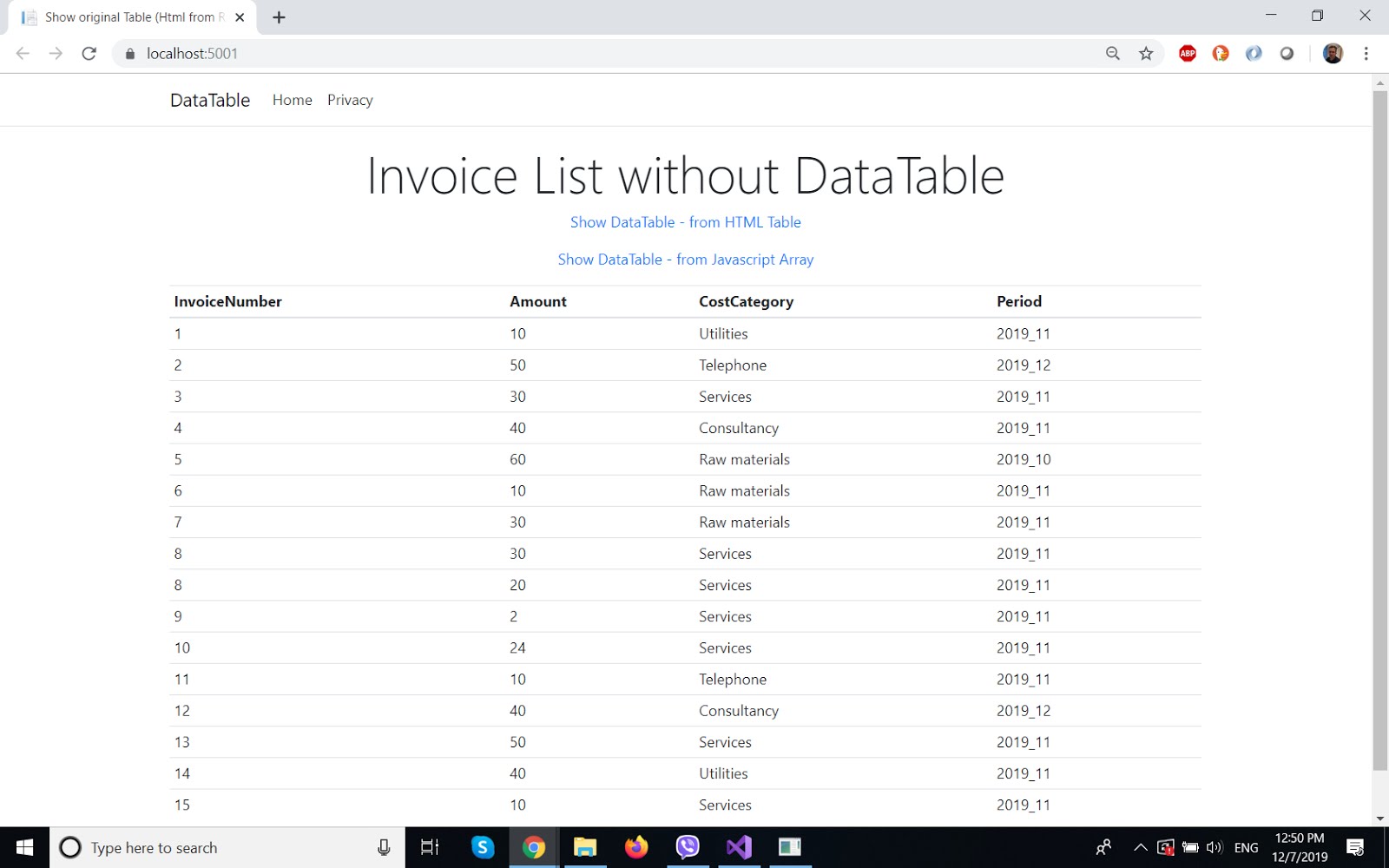 My Developer Journey: DataTable.js Tutorial for .Net Core Razor Pages ... My Developer Journey: DataTable.js Tutorial for .Net Core Razor Pages ...