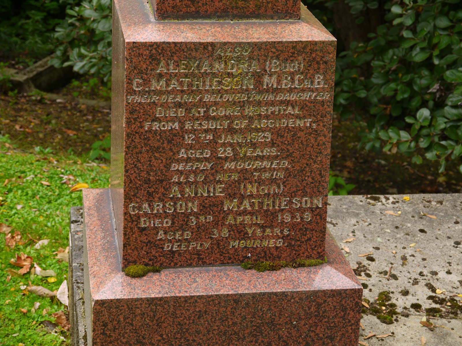 In Loving Memory: Alexandra Mathieson, "Lady Surgeon" 1900-12/1/1929.