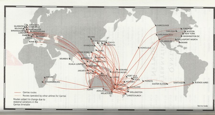 Routes Map Routes Map Of Qantas