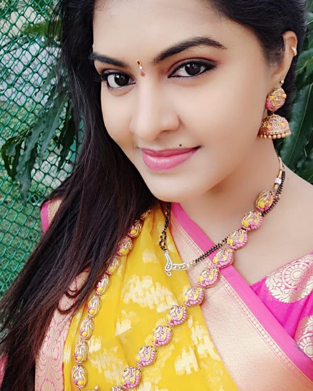 Actress Rachitha Mahalakshmi In Yellow Traditional Saree Stills