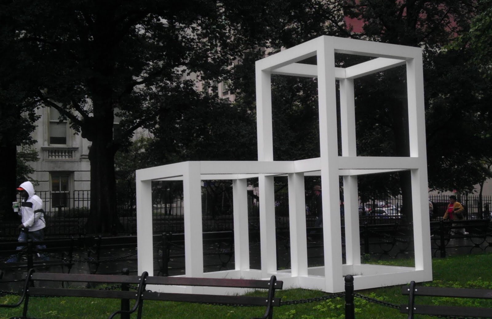 Image Monument: Stepped Geometric Monuments, City Hall Park NYC