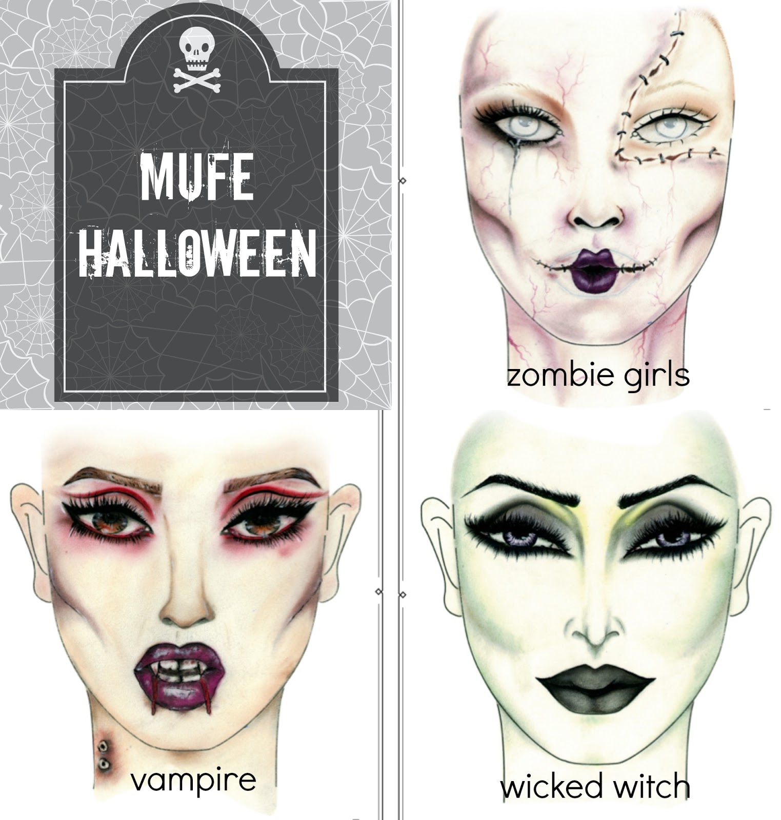 MAKE UP FOR EVER Halloween Face Charts | Beauty Parler