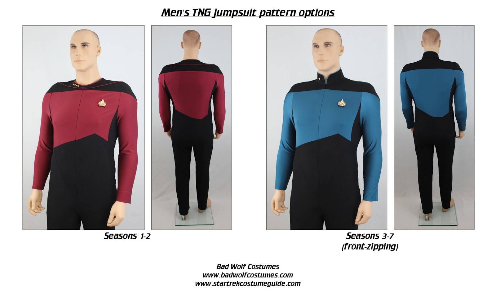 Bad Wolf Costumes: Star Trek TNG Men's Jumpsuit Sewing Pattern