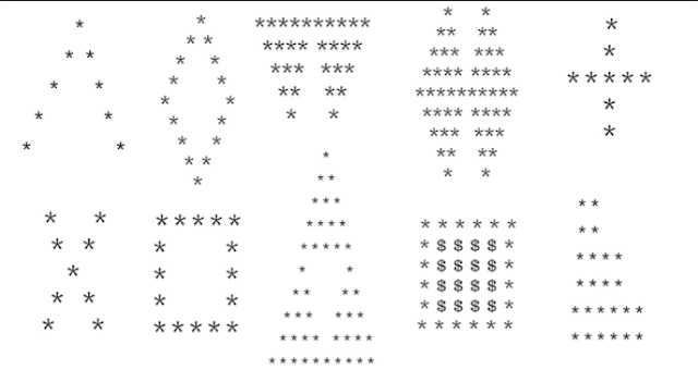 Programs and source code to print triangles using Star (*) numbers and ...