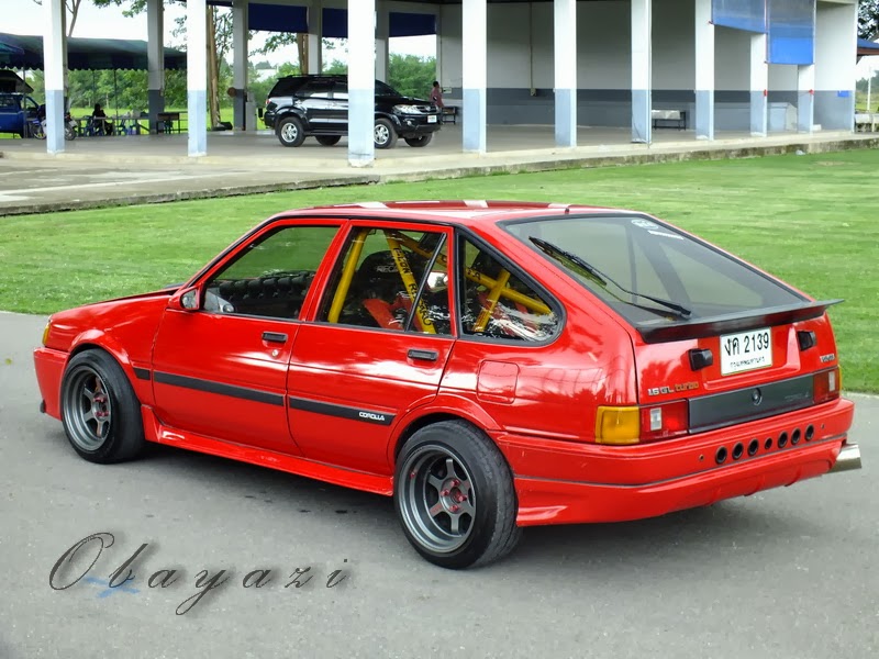 TOYOTA COROLLA AE82 สีแดง แต่งสวย แถวๆ ราชบุรีครับ... ~ แต่งรถยนต์