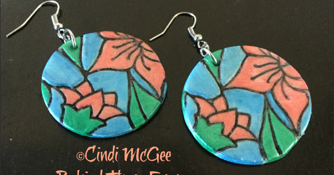Floral Disc Clay Earrings