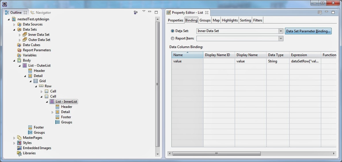 Nested Data Sets with Input Parameters in BIRT Nested Data Sets with Input Parameters in BIRT