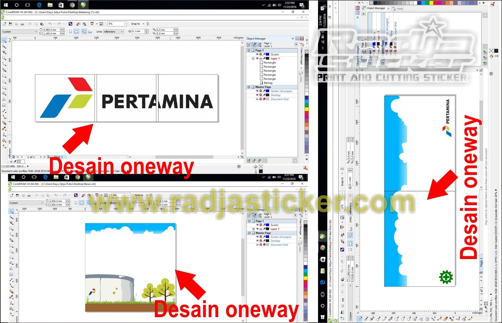 Desain Stiker One Way