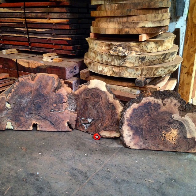 Tropical Exotic Hardwoods: Claro Walnut burls, Cocobolo dimensional ...