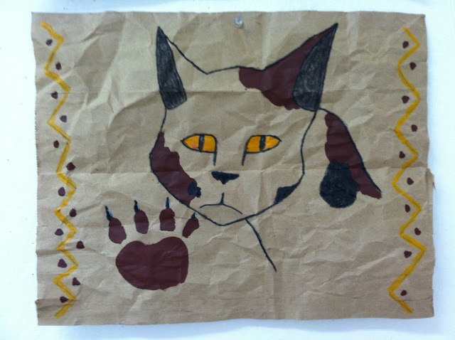 Miss Crystal's Eco-Friendly Art Mission: Paper bag "Cave Paintings ...