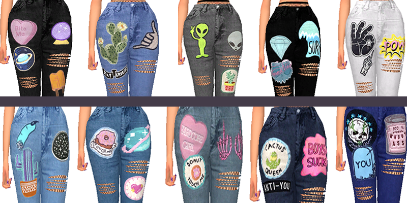 Ripped jeans + stickers | Recolor - Kosineko
