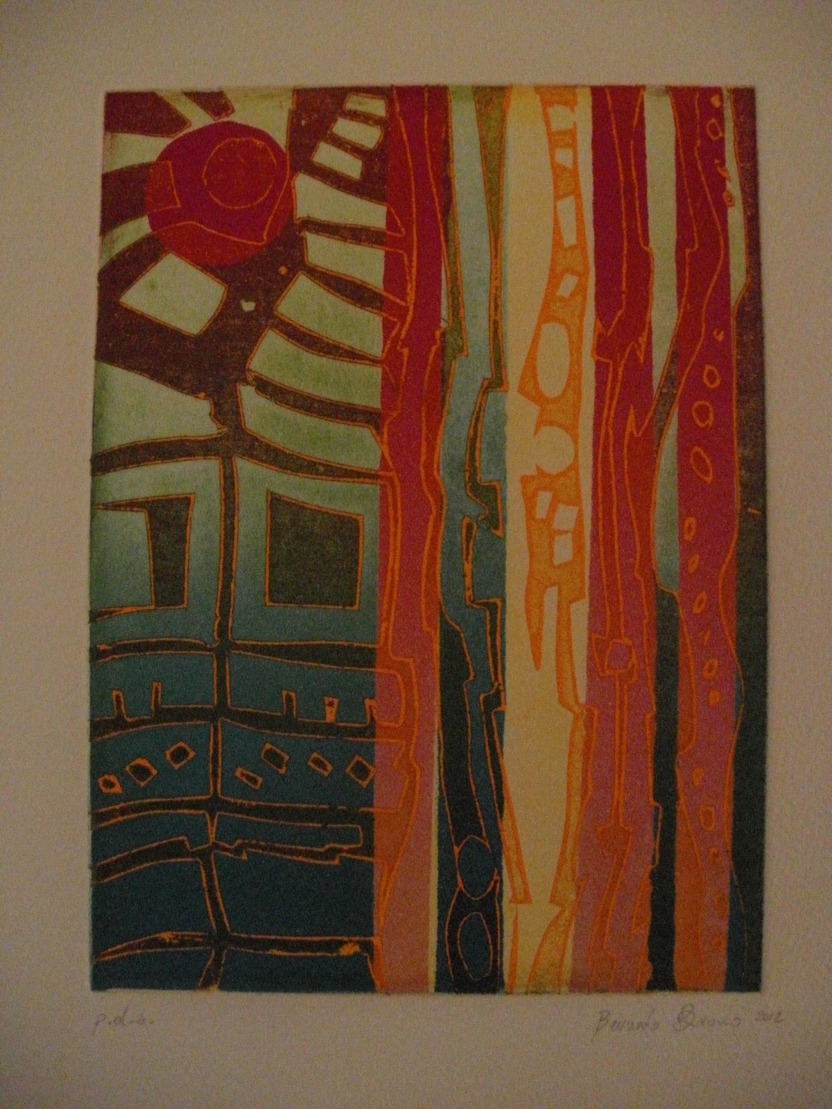 "GEOGRAFIE "p.d.a. incisione calcografica a tre colori simultanei ...