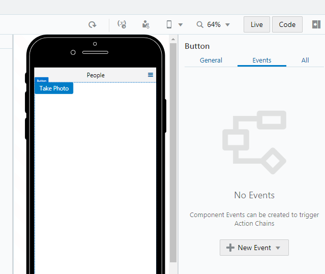 Oracle Visual Builder Cloud Service - Take photo action Oracle Visual Builder Cloud Service - Take photo action