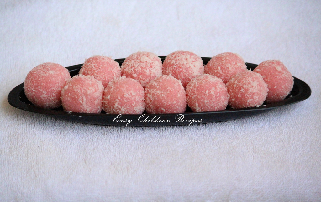 Easy Children Recipes: ROSE COCONUT LADOOS / PINK COCONUT LADOO ...