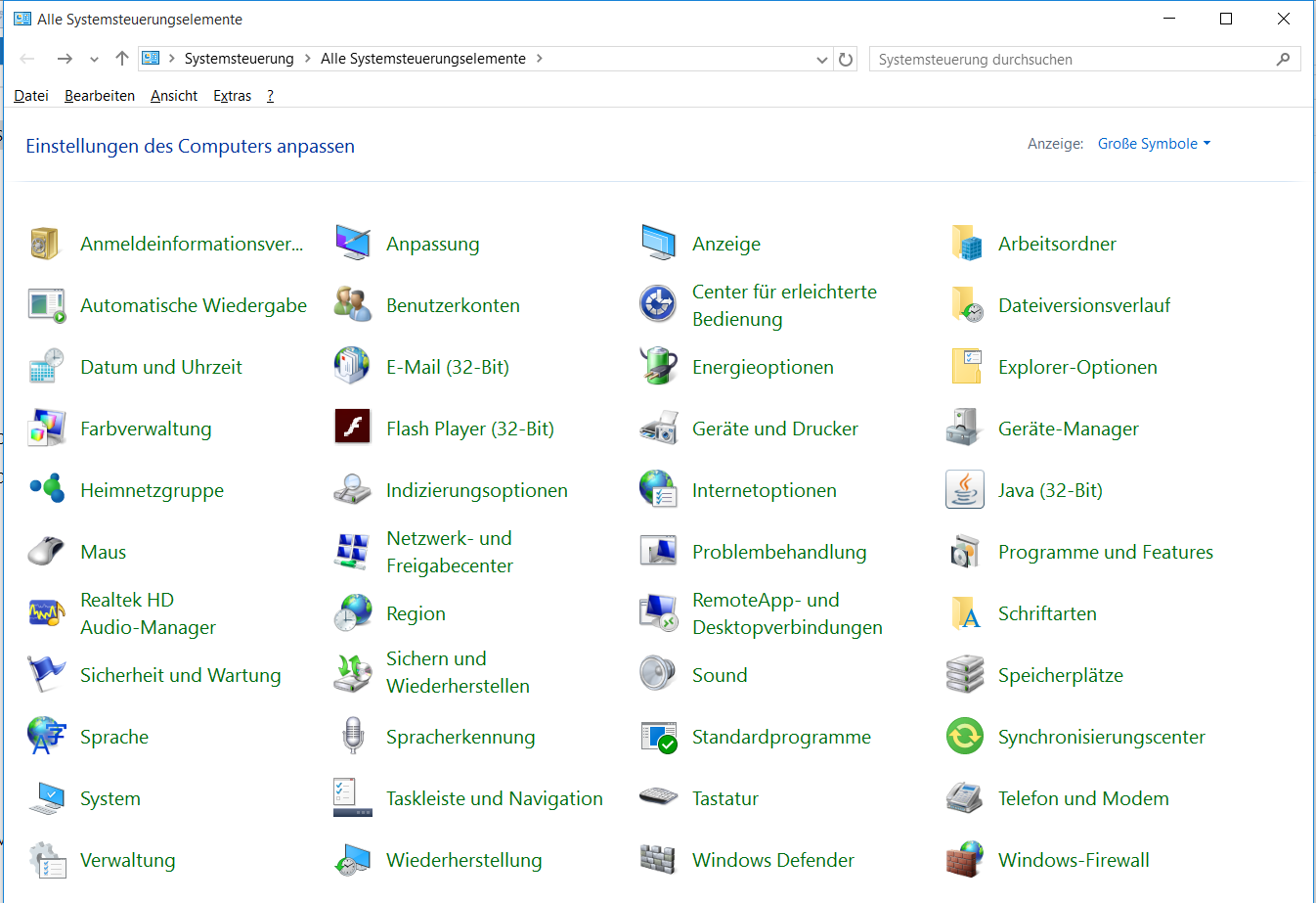 PcEinsteiger: Systemsteuerung in Windows 10 aufrufen