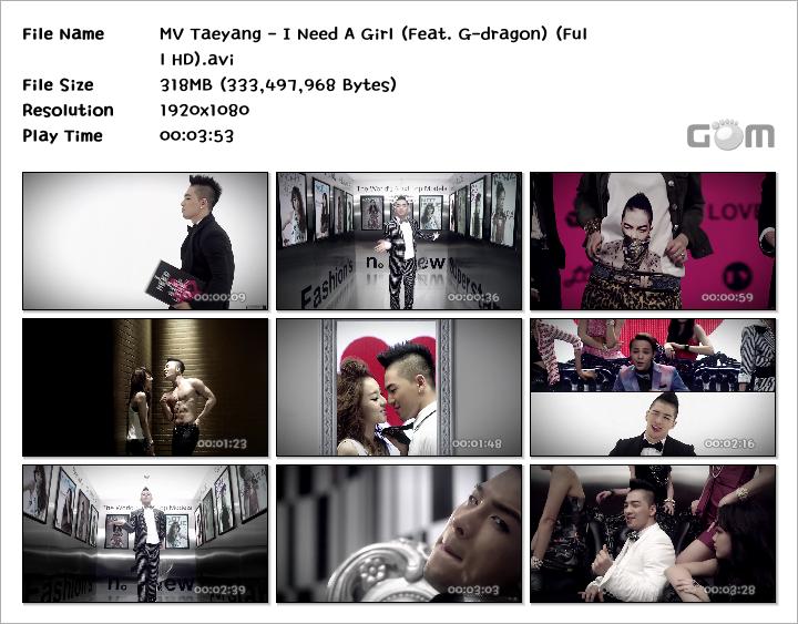 MV Taeyang - I Need A Girl (Feat. G-dragon) ~ Big Bang collection