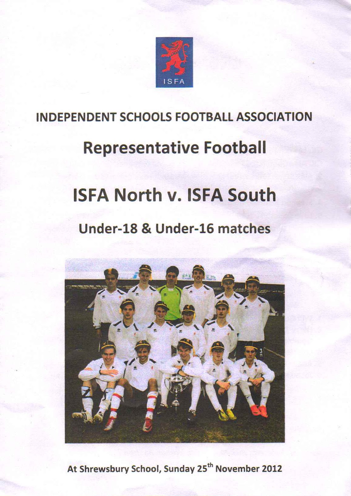 ISFA North U18 v ISFA South U18 at Shrewsbury School