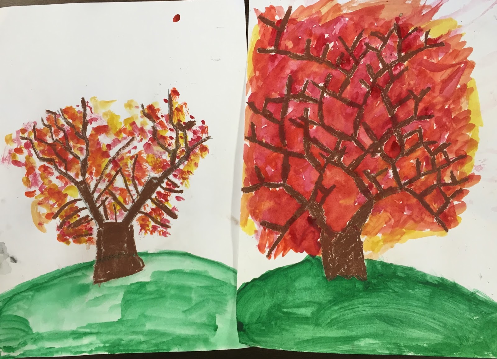Elements of the Art Room: Kindergarten & First Fall "Y trees"