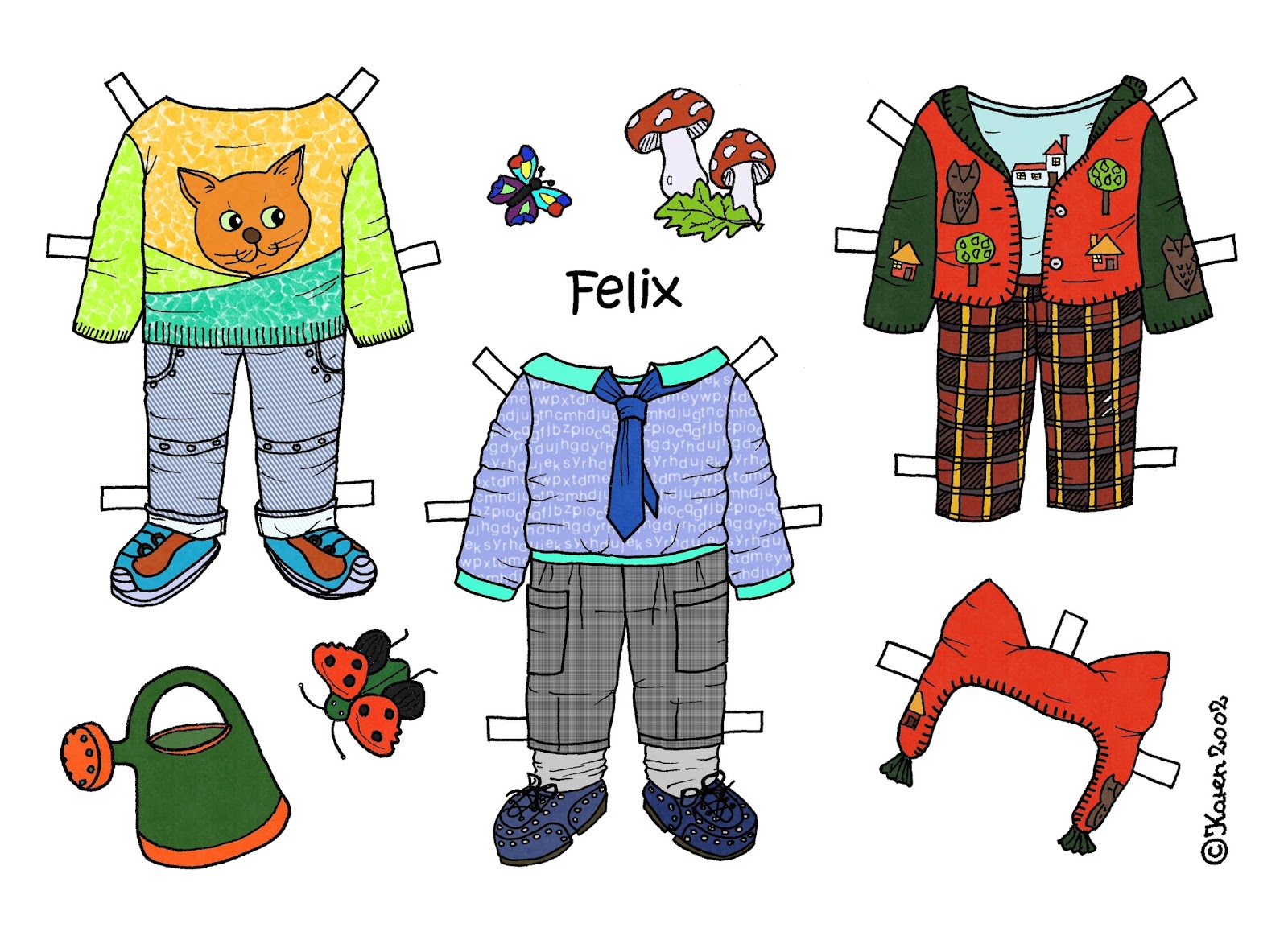 Karen`s Paper Dolls: Felix 1-3 Paper Doll in Colours. Felix 1-3 ...