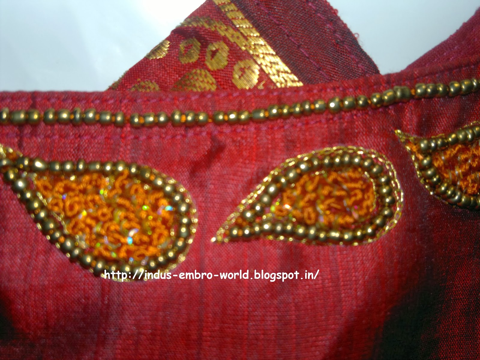 INDU'S EMBRO WORLD: AARI WITH FRENCH KNOTS