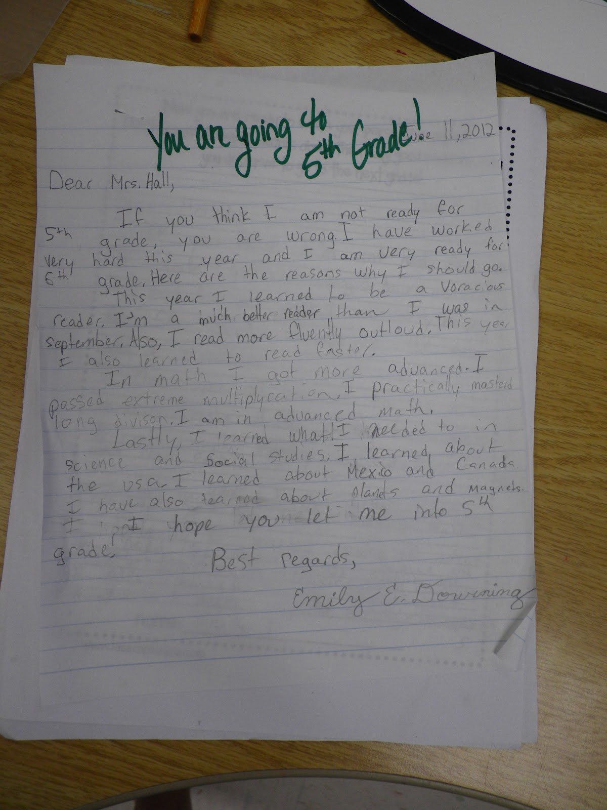 Fabulous in Fifth!: End of the Year Persuasive Essay