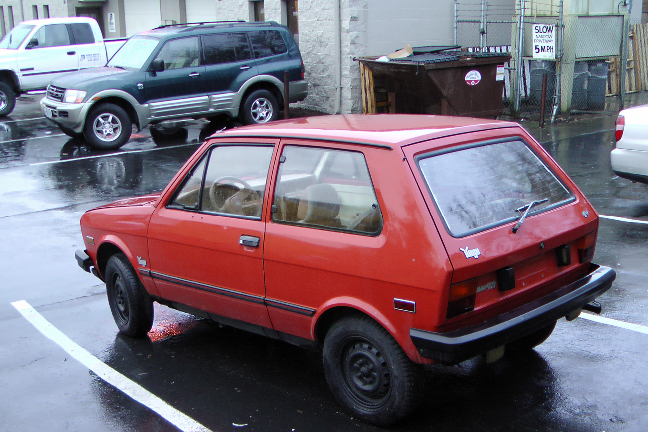 OLD PARKED CARS.: 1986 Yugo GV (Great Value).